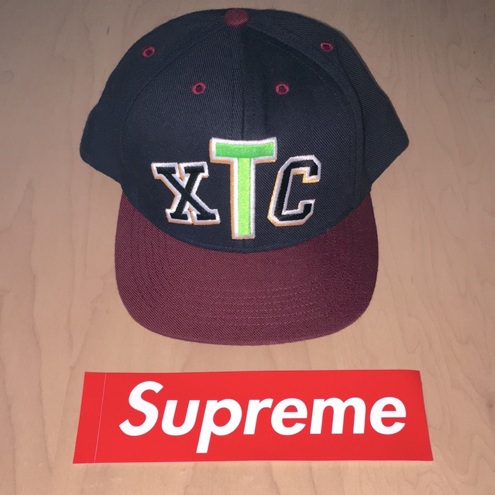 New Supreme Xtc Hat Cap Men Navy Burgundy Snapback - Gem